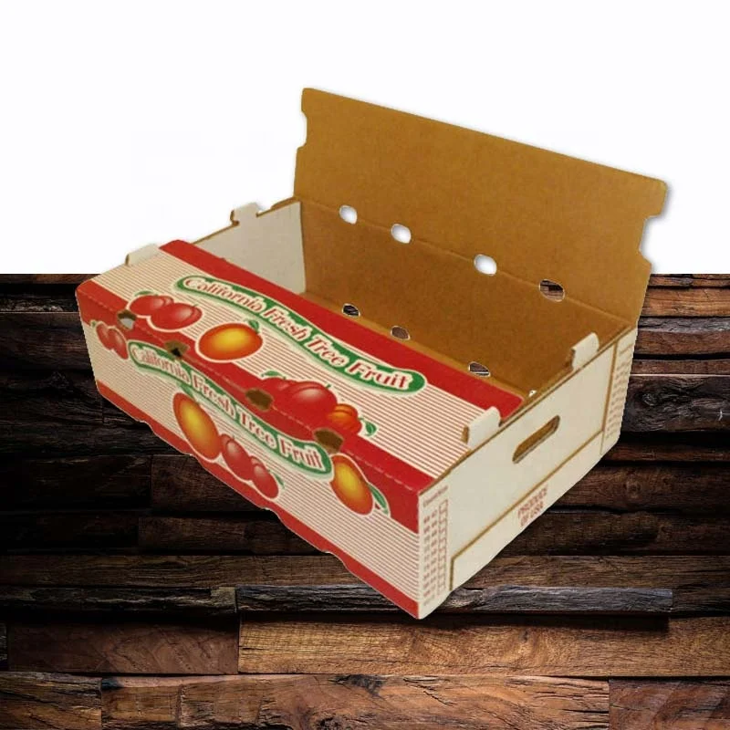 Custom Eco Friendly Corrugated Carton Box for Fresh Cherry Tomatoes