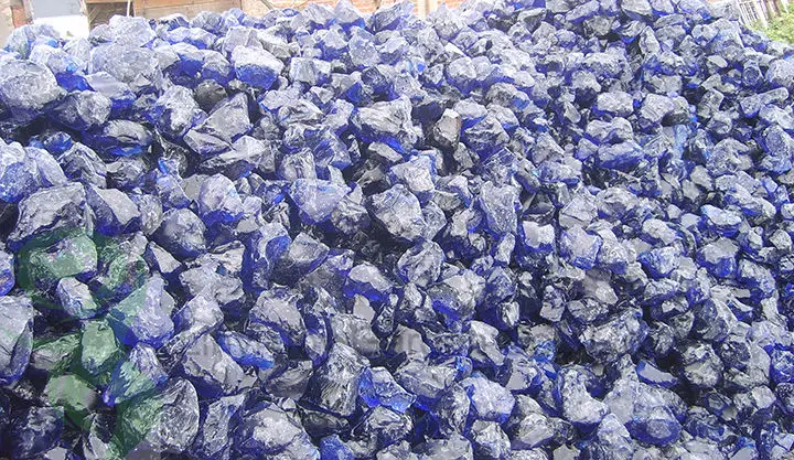 Natural Slag Light Blue Colored Glass Landscaping Rock For Home ...