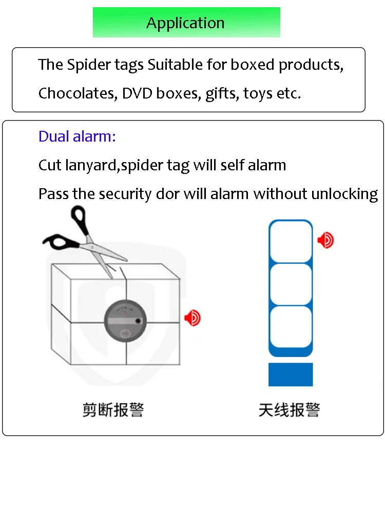 Eas Spider Tag Anti Theft Spider Wrap Security Alarm System - Buy Smart ...