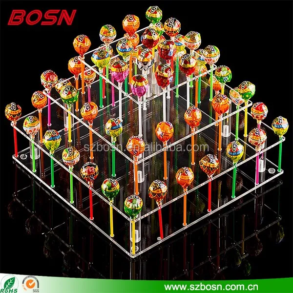 Clear Square 3 Tier Acrylic Lollipop Tower Plexiglass Lolly Holder ...