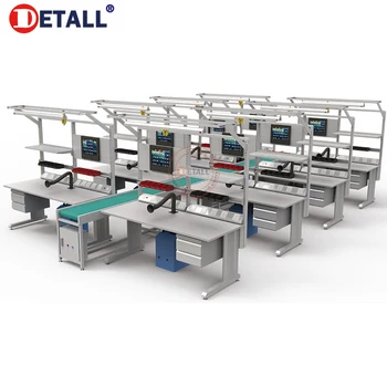 Detall Manual Production Assembly Line Working Table Belt Conveyor ...