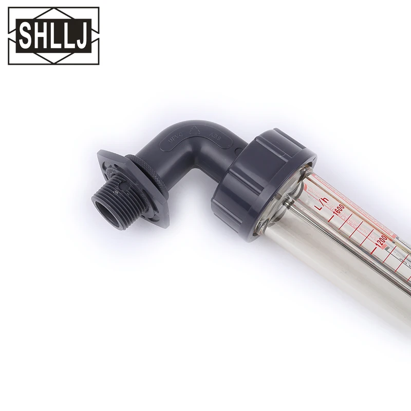 Elbow Flow Meter Plaatic Panel Mount Rotameter Flowmeter With Elbow ...