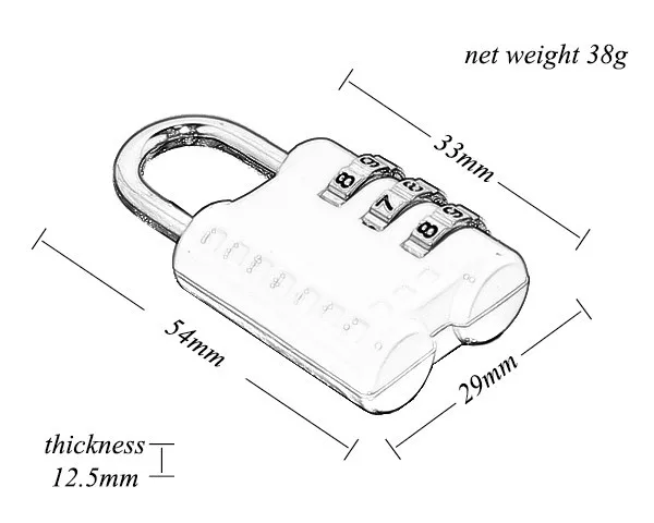 Resettable Combination 3 Digits Number Password Code Master Lock ...
