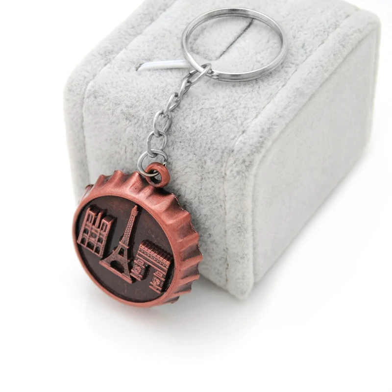 Bottle Cap Souvenir Key Chains For Boys Gift Eiffel Tower Arc De ...