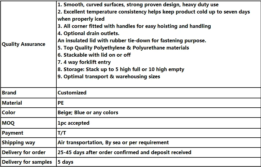 800L Cold Chain Insulated Fish Transport Storage Bin