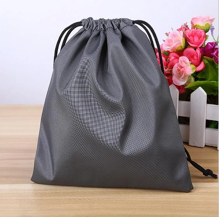 20*25cm Black Waterproof Polyester Drawstring Bag 210d,Nylon Drawstring ...