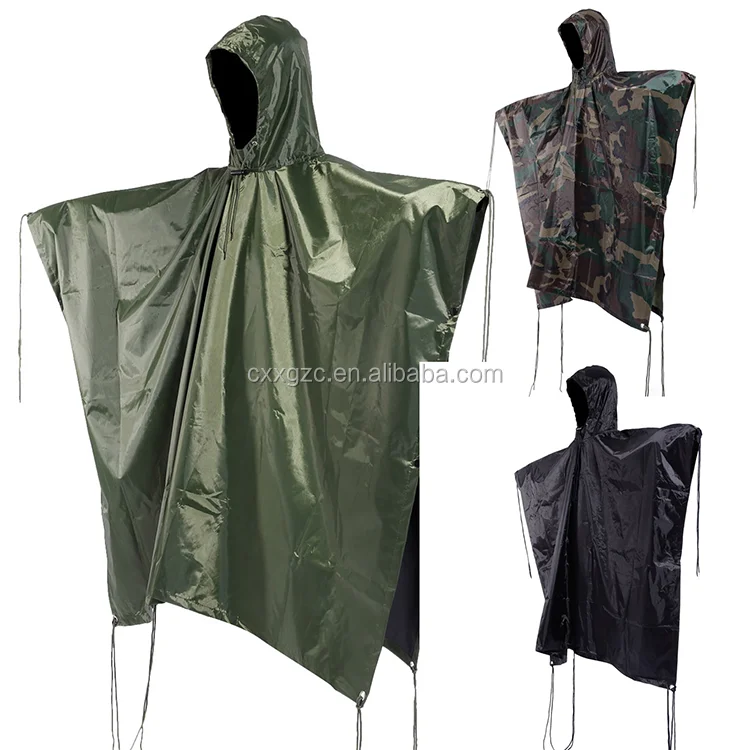Wholesale Custom Waterproof Military Army Green Rain Poncho - Buy ...