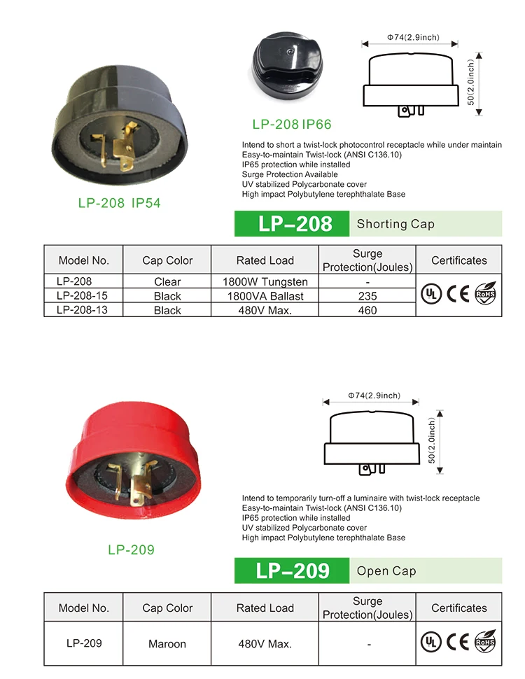 IP66 Photocell Shorting Cap - Reliable Dusk to Dawn Control