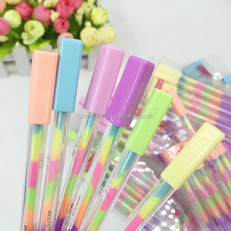 Branded Gel Pen Pack - Rainbow Ink Pens for Kids & Office