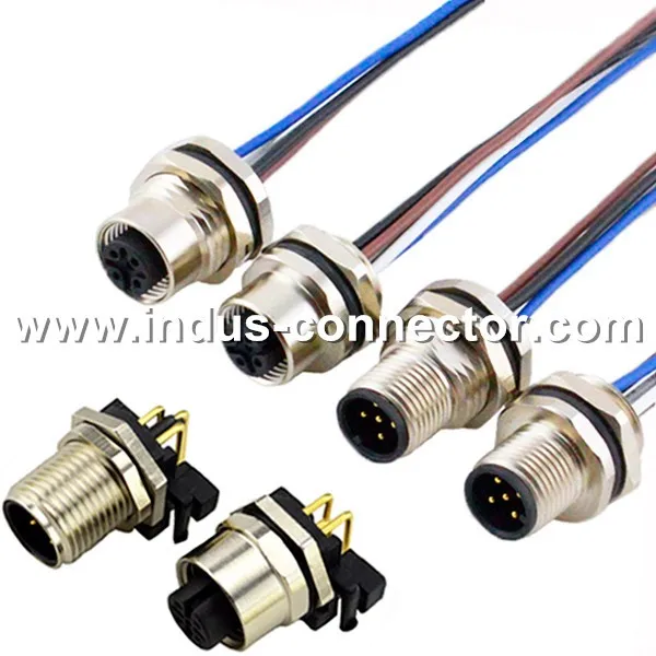 Ip67/ip68 Waterproof Pcb Mount M12 8 Pin Wire Connector With Nut ...