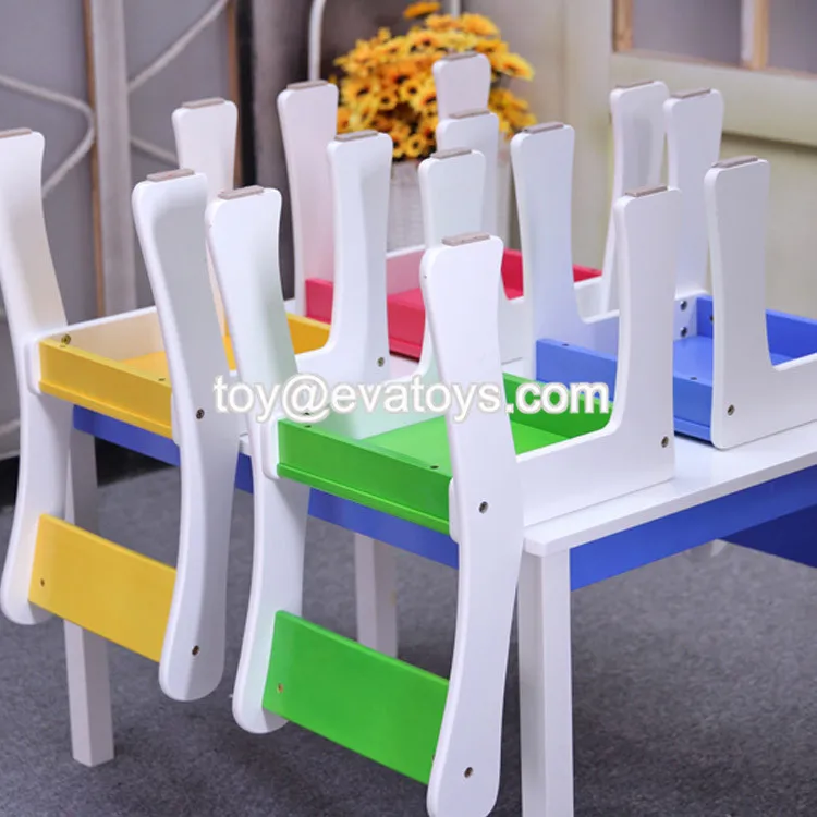 New Hottest Preschool Wooden Children Table And Chair Set With 1 Table ...