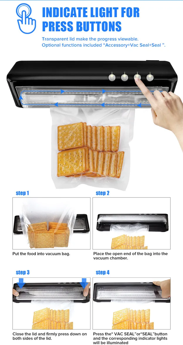 Portable Plastic Vacuum Food Saver Packing Machine For Food ...
