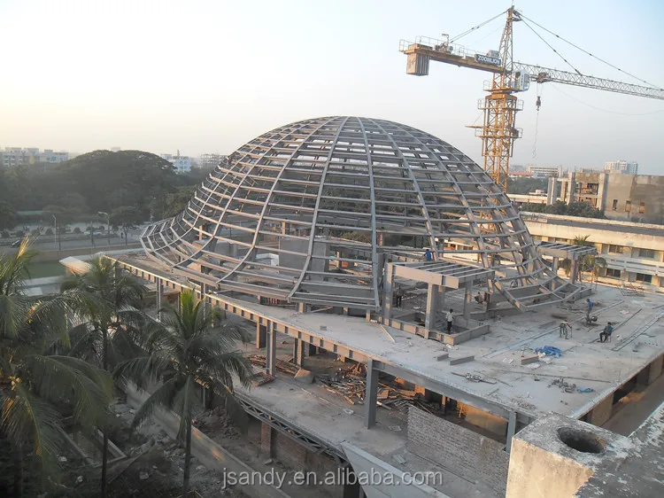 Customized Steel Structure Space Truss Dome Type Roof - Buy Steel Frame ...