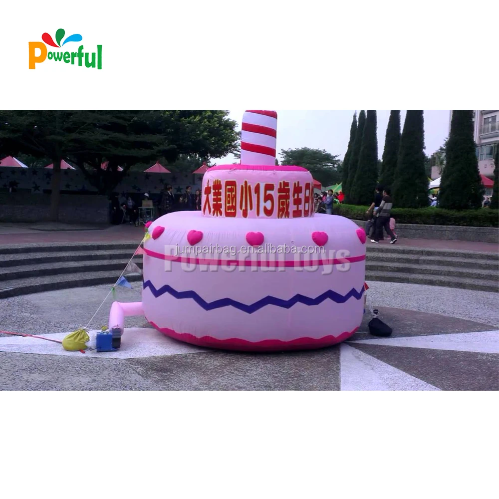Giant Inflatable Birthday Cake Model With Candle Inflatable Christmas ...