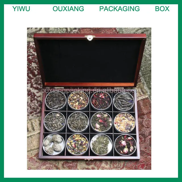 Loose Leaf Presentation Box W/12 Teas - Buy Wooden Tea Box,Olive Leaf ...