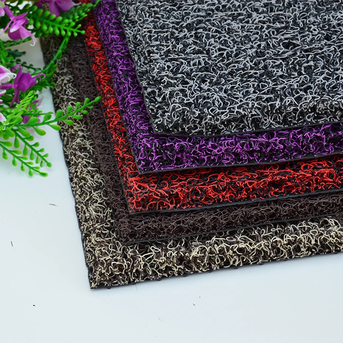 Anti Slip Colorful PVC Coil Spaghetti Noodle Style Vinyl Loop Floormat