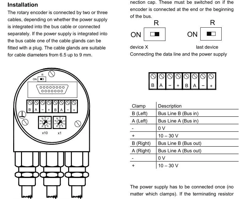 58 Mm Absolute Rotary Encoder - IP67, 12bit, Profibus DP