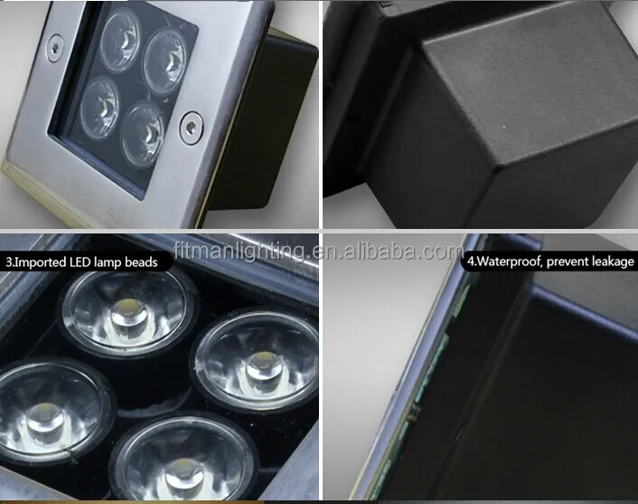 3w Square Led Inground Light Garden Path Buried Floor Light Uplighter ...