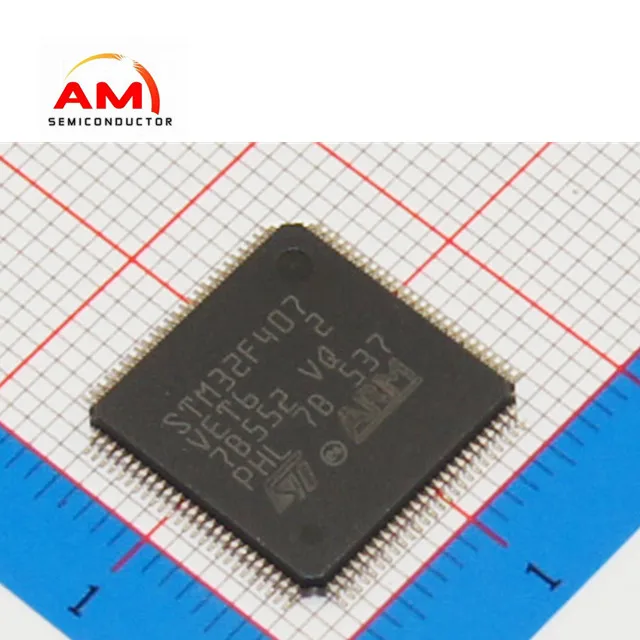 STM32F407VET6 MCU 32-bit STM32 ARM Cortex M4F RISC 512KB Flash 2.5V/3.3V 100-Pin LQFP Tray Bom ...