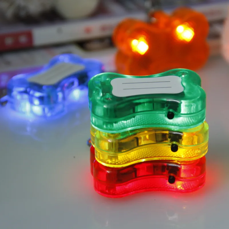 Fashion Bone Shaped Light Up Dog Tag Luminous Pendant Nameplate For Pet ...