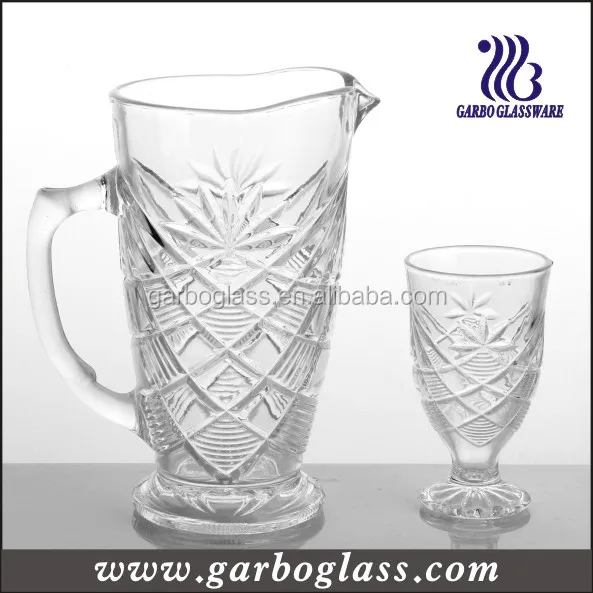 Glass Water Jug Set With Elegant Decal Design/glass Jug Set/glass ...