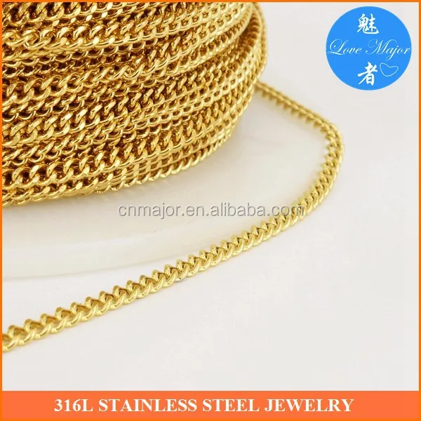 4mm Bulk Round Rolo Chain Roll Gold Stainless Steel Round Rolo Chain ...