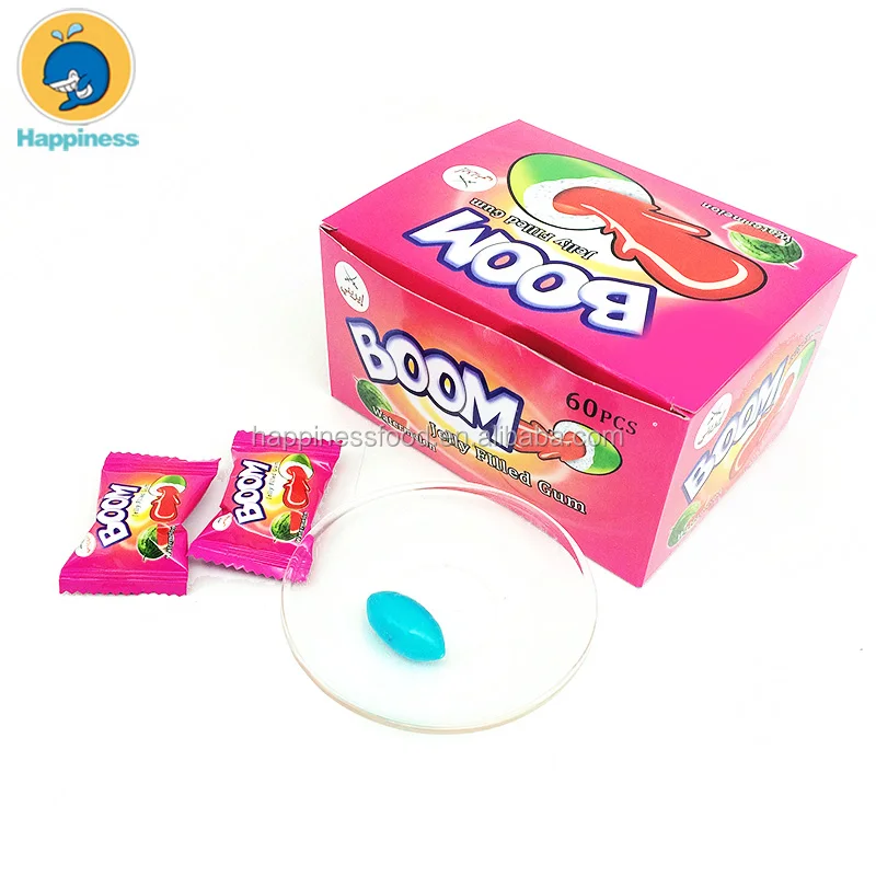 Boom Watermelon Flavor Jelly Filled Gum Candy - Happiness
