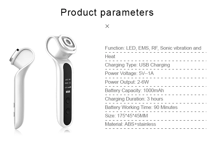 China High Quality 6 In 1 RF Machine EMS Face Massager 7 Colors Light ...