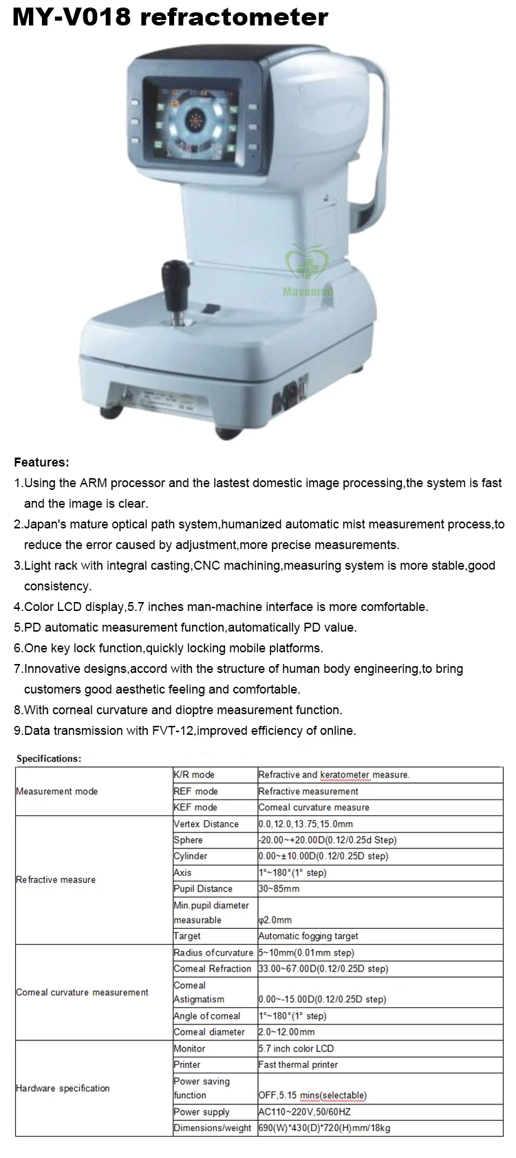 Hot Sale Medical Ophthalmic Eye Test Machine Equipment Price Portable ...