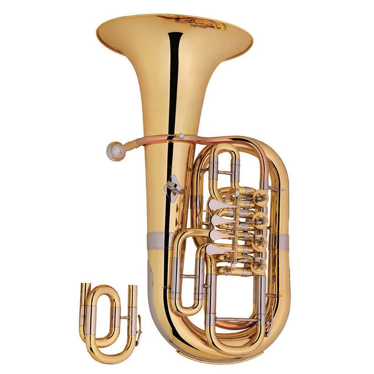 Musical Brasswind Instrument Gold Lacquer C/bb Key Euphonium