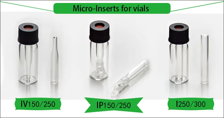 Lab Chromatography Analysis Different Shape 150ul-250ul Glass Micro-insert For 2ml Hplc Vials ...