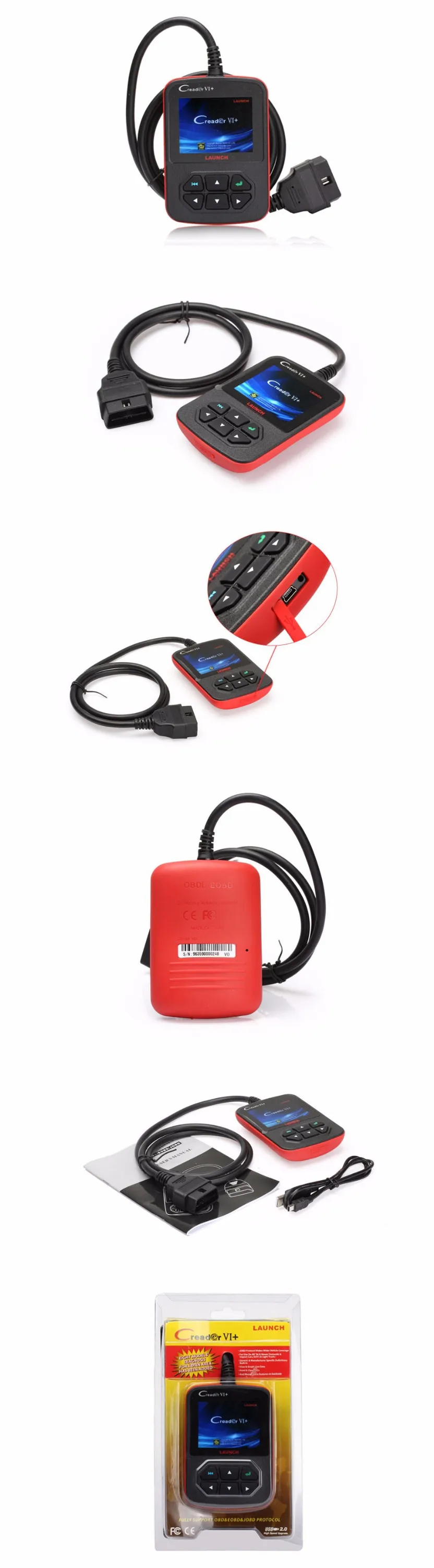 100% Original Launch Creader 6+ Support Jobd Obd Code Scanner Creader ...