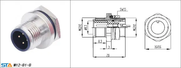 M12 Sensor Connector - Reliable 17pin Waterproof Plug