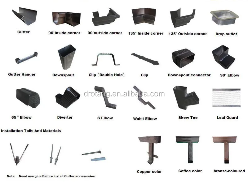 High Quality Metal Roof Rain Drain Water Gutters - Buy High Quality ...