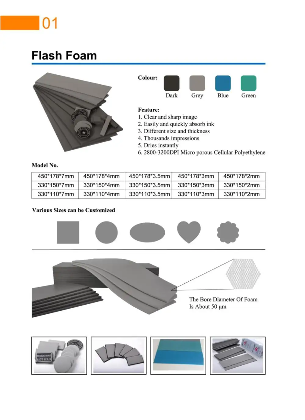 Best Sell High Quality Flash Foam 110*330*7mm - Buy Fash Stamp Material ...