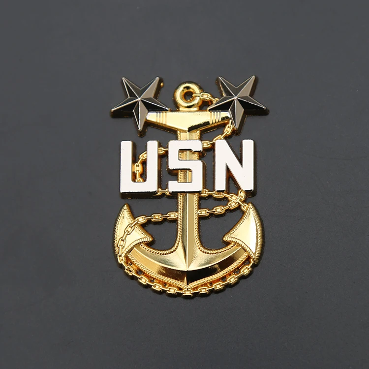 Promotional Cheap Price Mini 52mm Badge Pins Design 3d Usn Anchor Hook ...