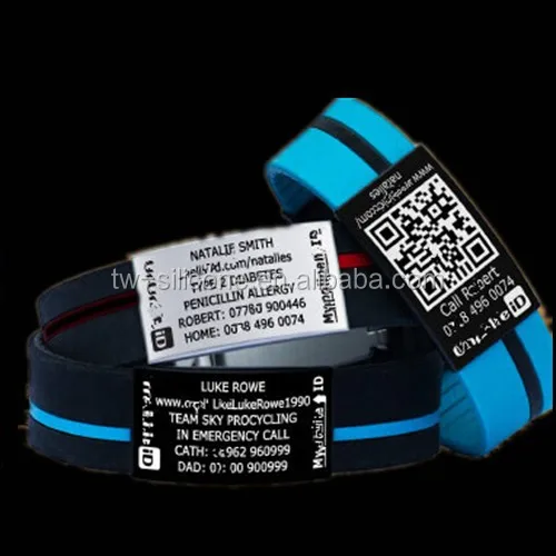 Scannable Qr Code Silicon Wristbands With Teeth Steel Buckle - Buy ...