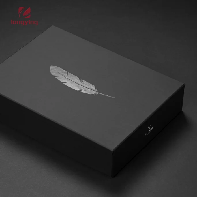 Custom Matte Black Cardboard Box for Business Men's Clothing Sets