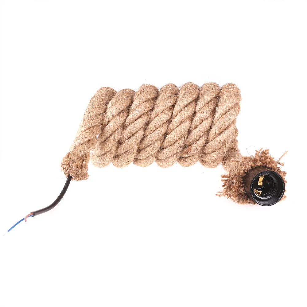 Vintage Retro Hemp Rope Pendant Light E27 Loft Creative Industrial ...
