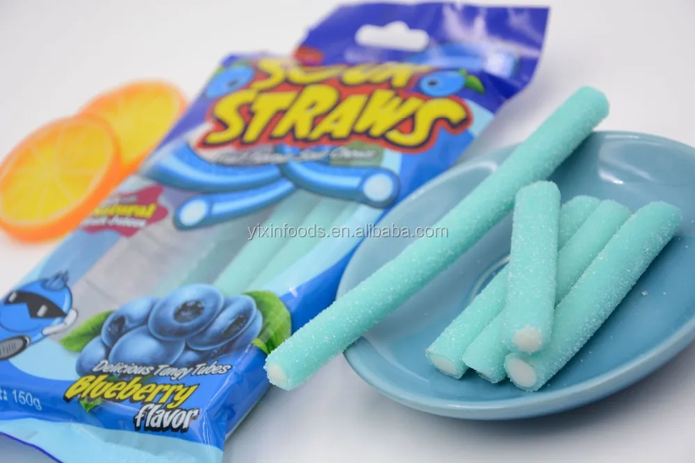 Sour Straws Center Filled Candygummy Roll Liquorice Starch Candy - Buy ...