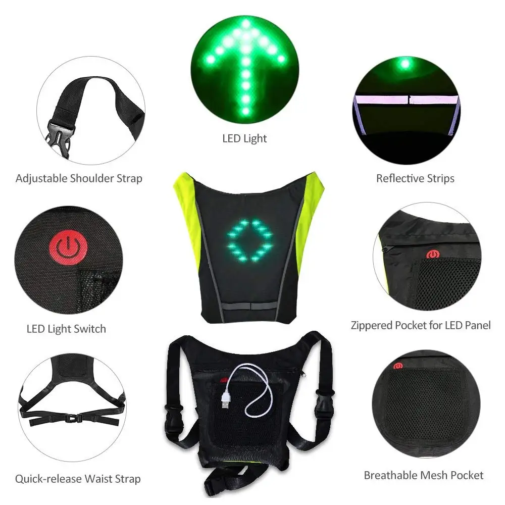 2019 Hot Selling 48 Led Reflective Vest Safety With Turn Signal Traffic ...