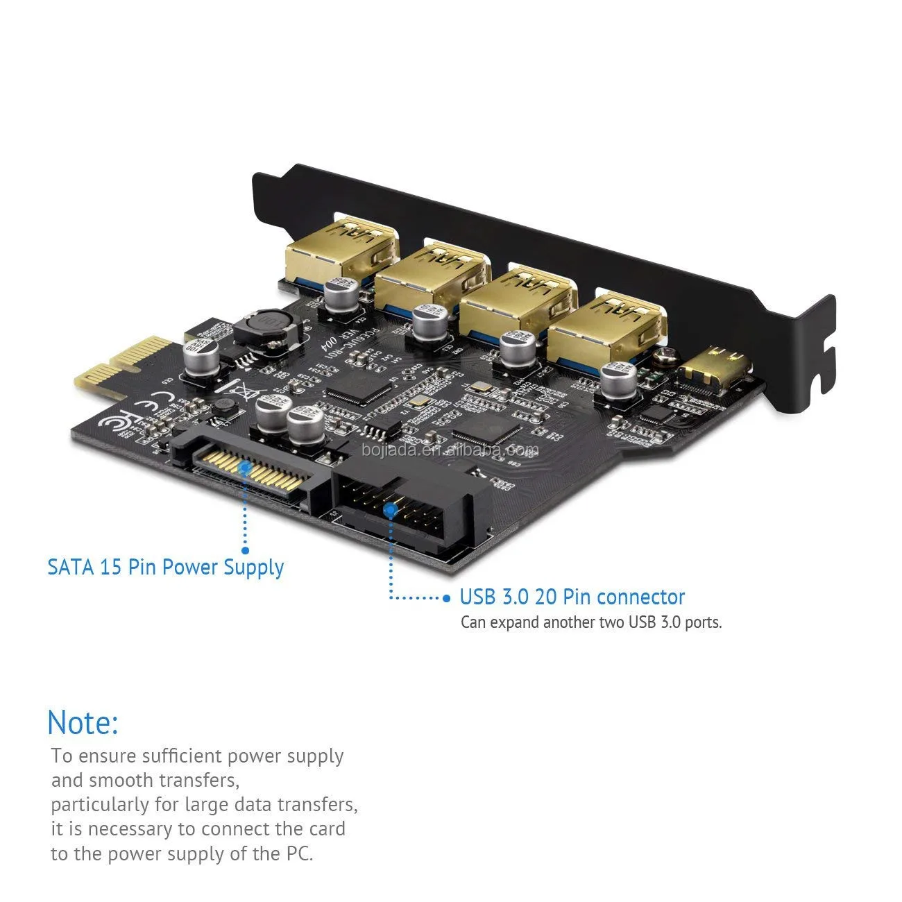 5 Usb 3.0 & Usb Type-c To Pci Express Pci-e 1x Adapter Converter Card ...
