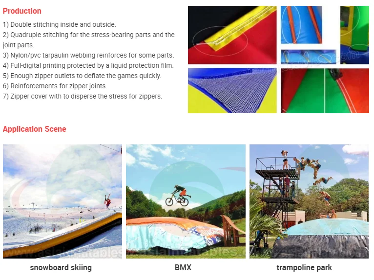 High Quality Inflatable Airbag Landing Ramp for Extreme Sports