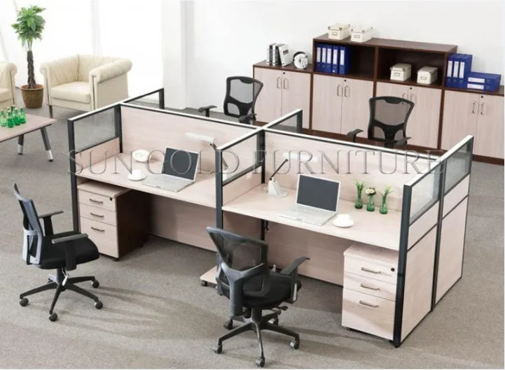 Half Glass Wall Partition Workstation Gaming Desk