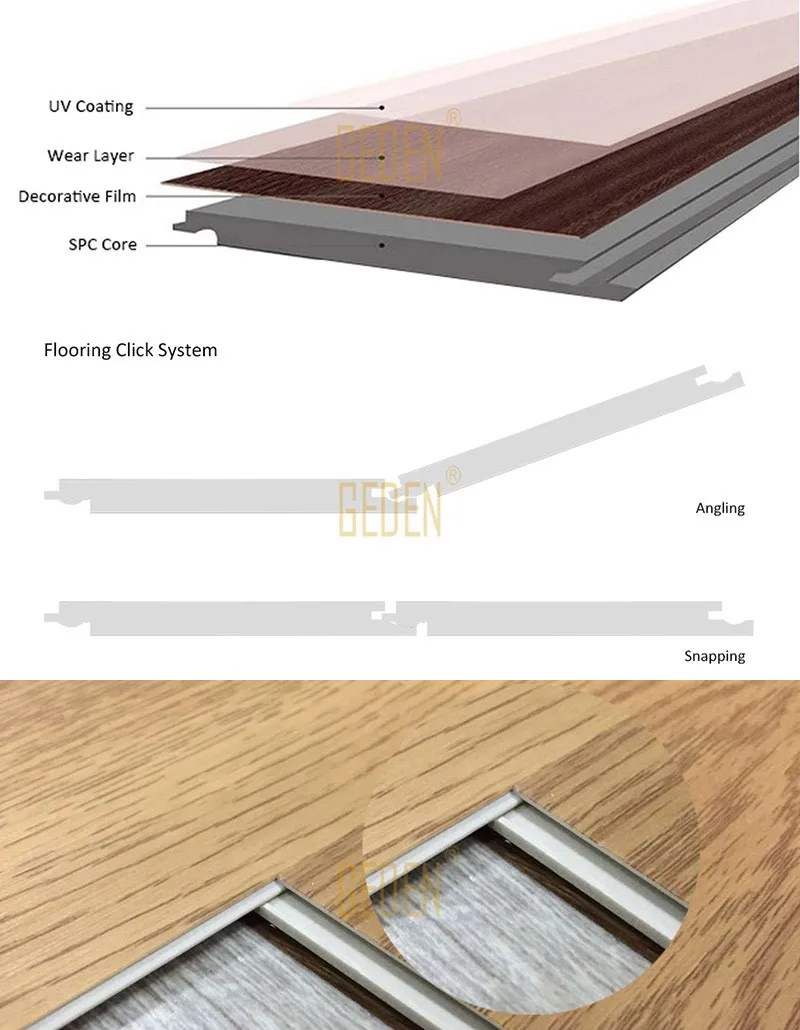 Waterproof 4mm 5mm Pvc Click Lock Vinyl Flooring Planks - Buy Click ...