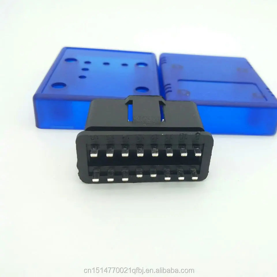 Obd2 Obdii Connector Obd2 Male Connector Plug Socket Obd 2 Blue Cover ...