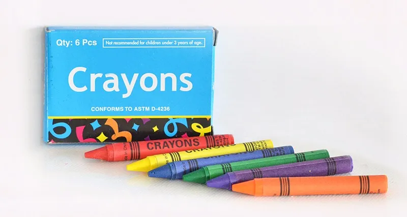 Premium Quality 6 Crayons In Restaurant Per Box Fun For Kids Set Wax ...