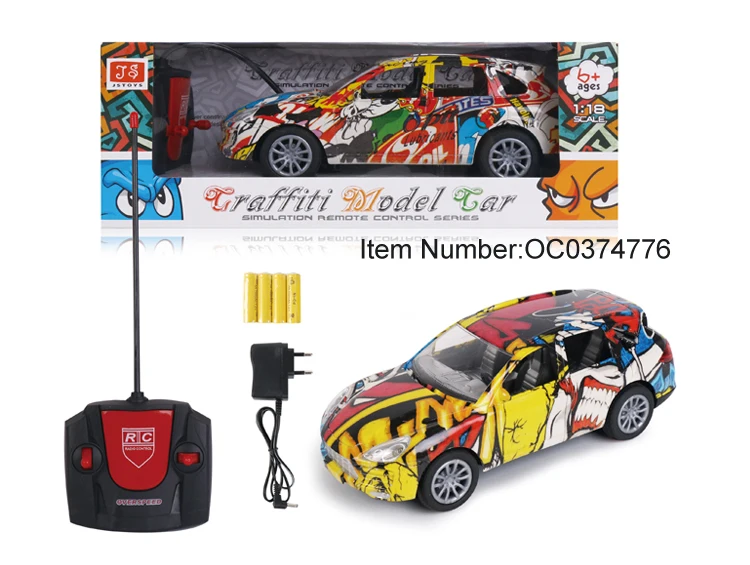 Mini Remote Control Graffiti Paint Toy: 4ch Electric Car Models 1:18