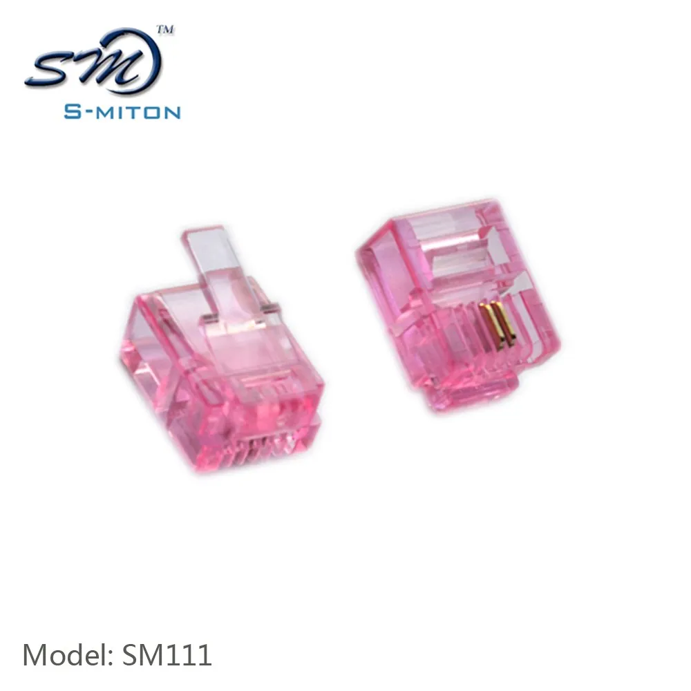 Transparent Color 6 Pin Modular 2 Core Rj 11 Connector - Buy Rj 11 ...