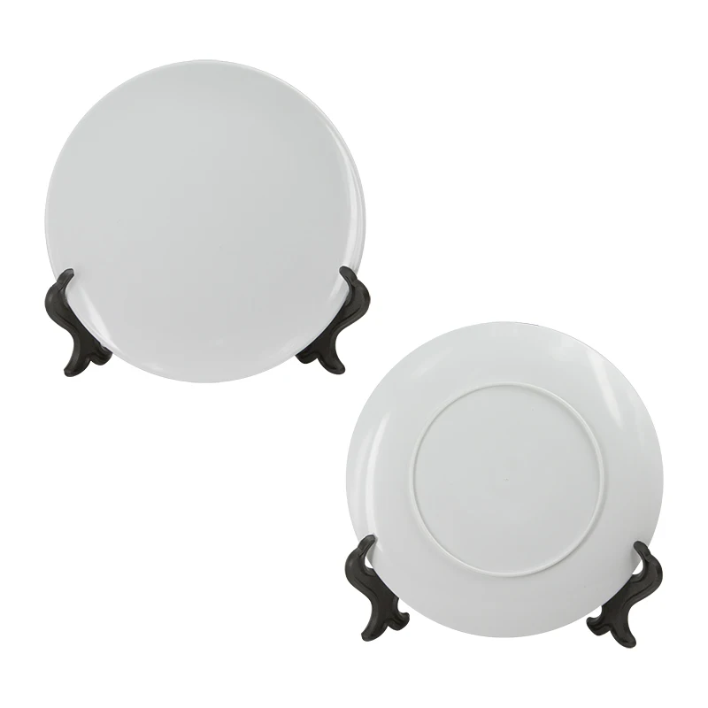 6" White Blank Round Melamine Sublimation Coated 3d Dinner Plate - Buy ...
